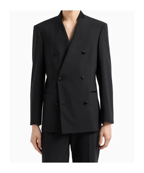 Emporio Armani V-neck Double Breasted Blazer
