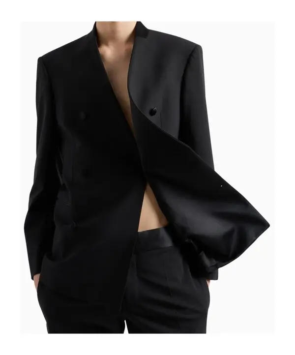 Emporio Armani V-neck Double Breasted Blazer