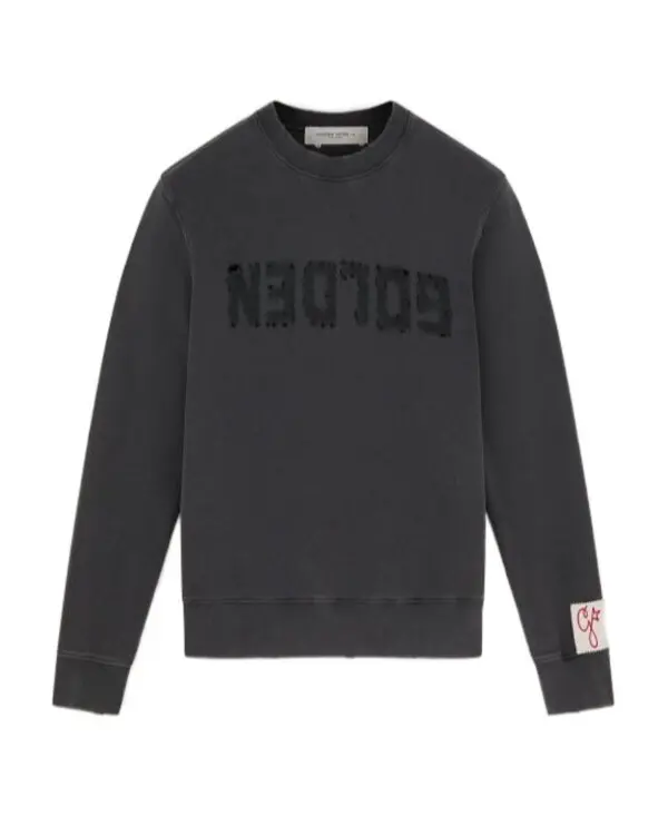 GOLDEN GOOSE Crewneck Sweatshirt With Logo And Star Detail - No