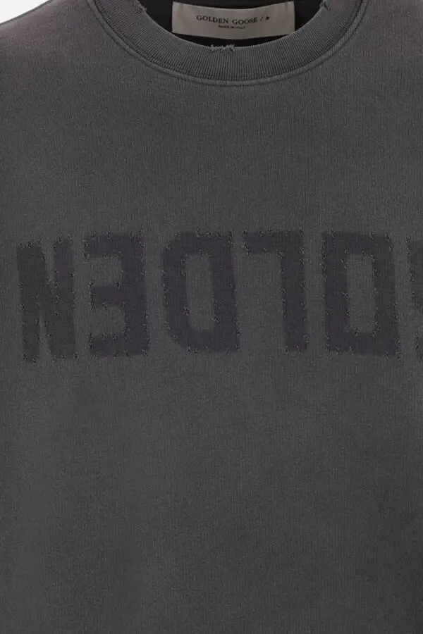 GOLDEN GOOSE Crewneck Sweatshirt With Logo And Star Detail - No