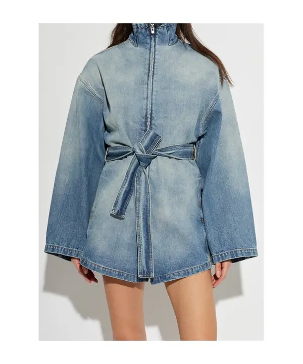Alaïa Belted Denim Jumpsuit