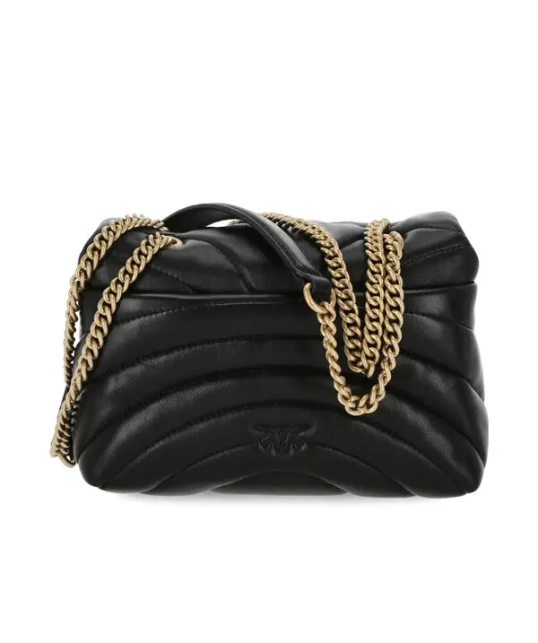 Pinko Love Puff Chain Linked Mini Crossbody Bag - Black