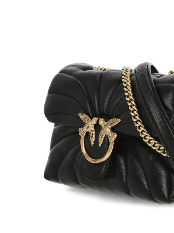 Pinko Love Puff Chain Linked Mini Crossbody Bag - Black
