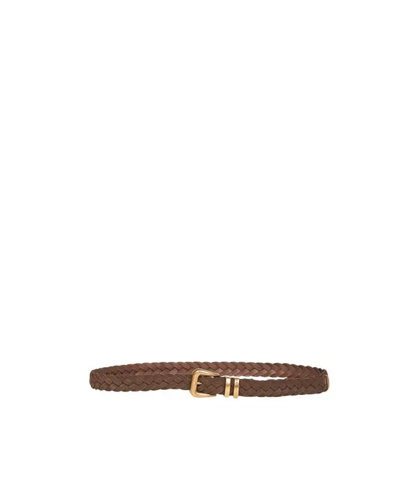 Brunello Cucinelli Braided Leather Belt - Rust Brown