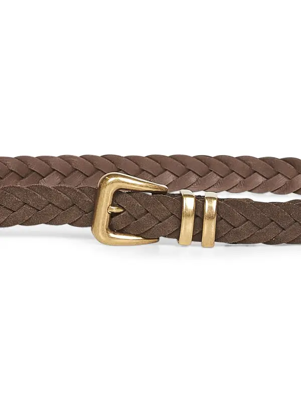 Brunello Cucinelli Braided Leather Belt - Rust Brown