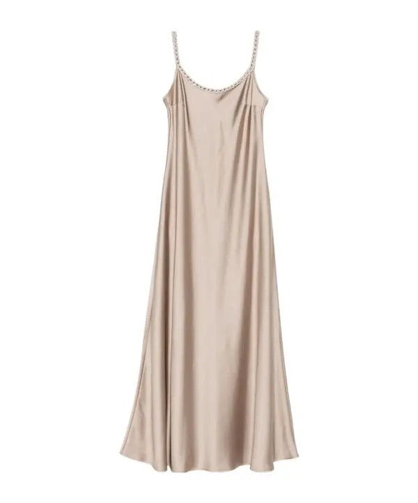 D.exterior Embellished Satin Maxi Dress