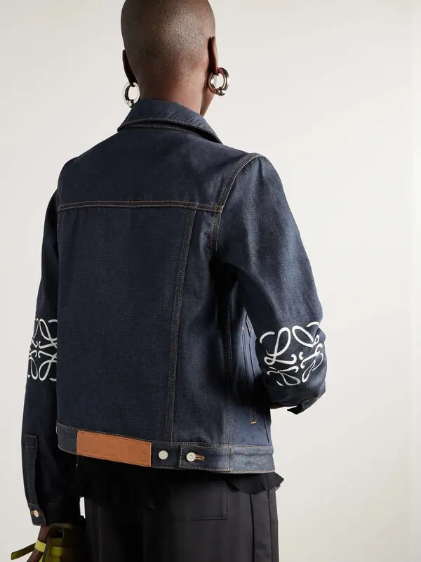Loewe Long Sleeve Denim Jacket With Embroidered Details