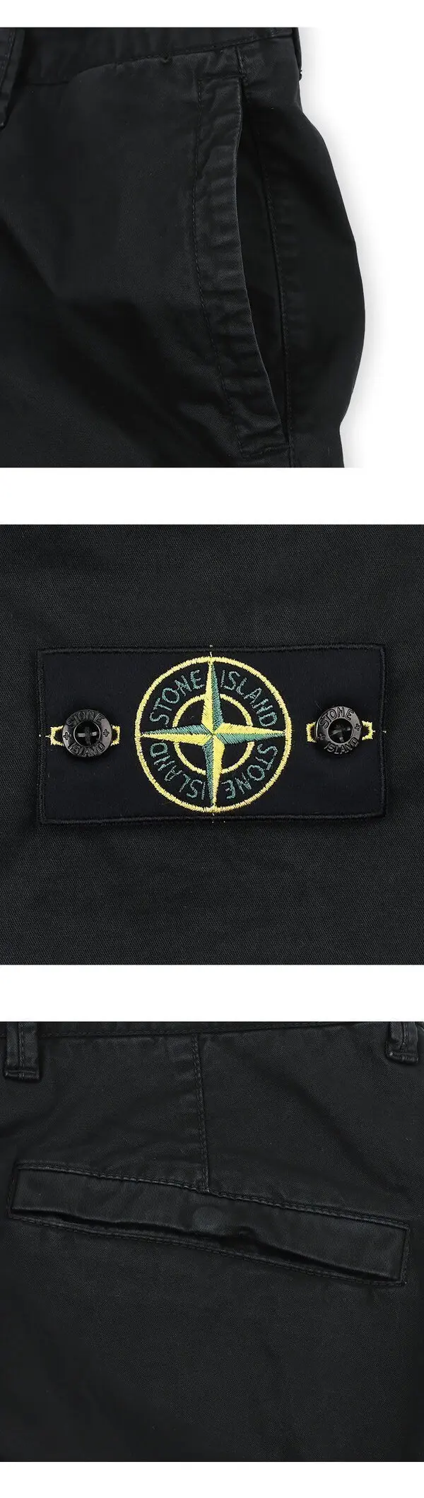 Stone Island Cargo Pants With Logo Patch - Black