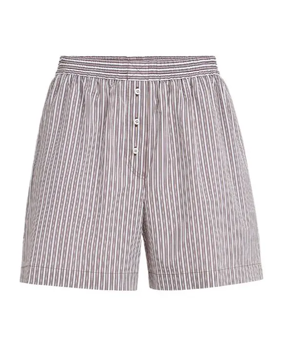 Brunello Cucinelli Striped Poplin Pyjama-style Shorts