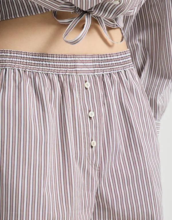 Brunello Cucinelli Striped Poplin Pyjama-style Shorts