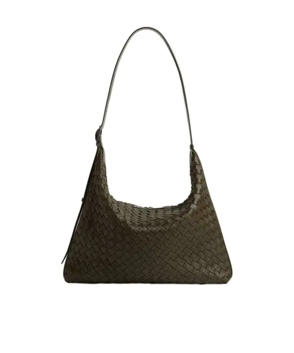 Bottega Veneta Intrecciato Hobo Bag - Kaki