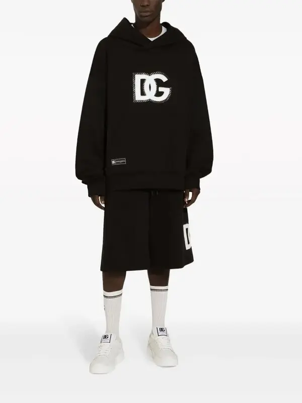 Dolce & Gabbana Drawstring Logo Patch Shorts