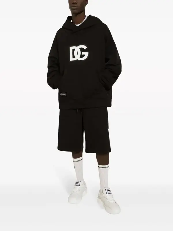 Dolce & Gabbana Drawstring Logo Patch Shorts