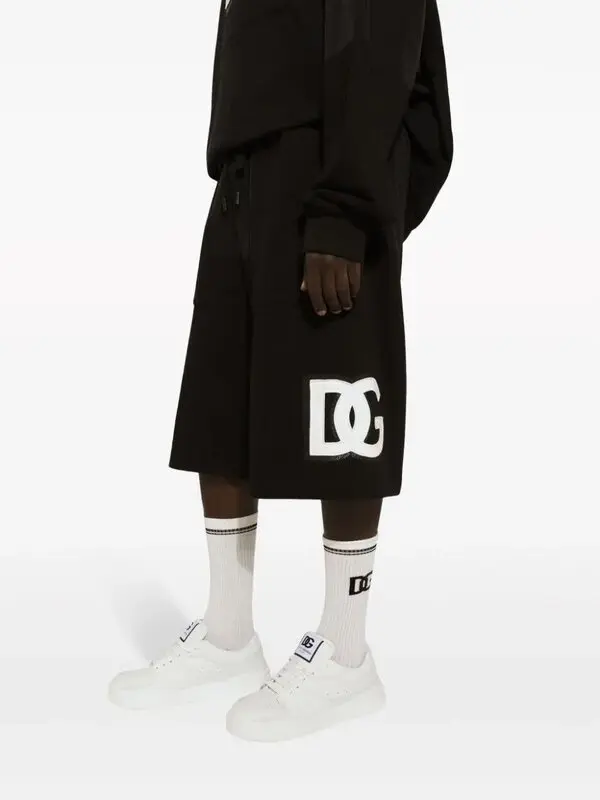 Dolce & Gabbana Drawstring Logo Patch Shorts