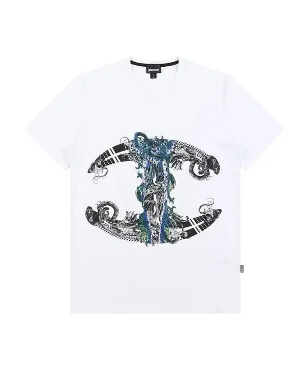 Just Cavalli Item O-neck Short-sleeved T-shirt - White
