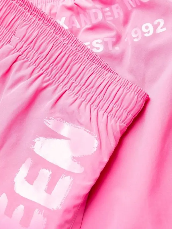Alexander McQueen Graffiti Logo Swim Shorts - Pink