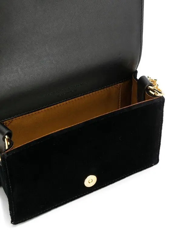 Stella McCartney Logo Crystal Woc Clutch With Chain Strap