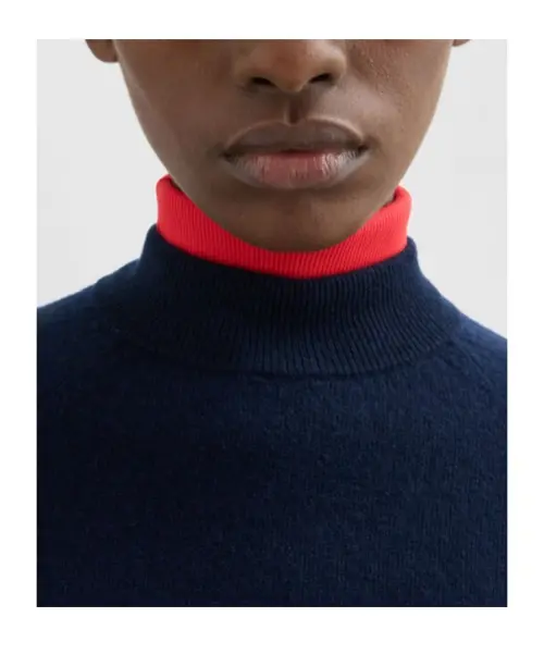 JIL SANDER Ribbed High Neck Top - Pulse Red