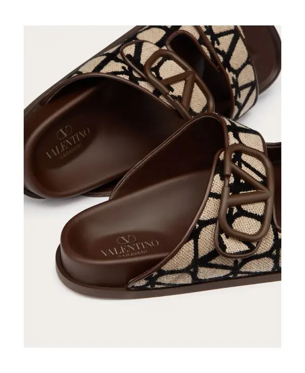 Valentino Garavani Vlogo Toile Iconographe Open Toe Sandals