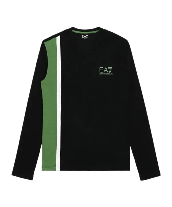 EA7 Logo T-shirt With Round Neck - Black