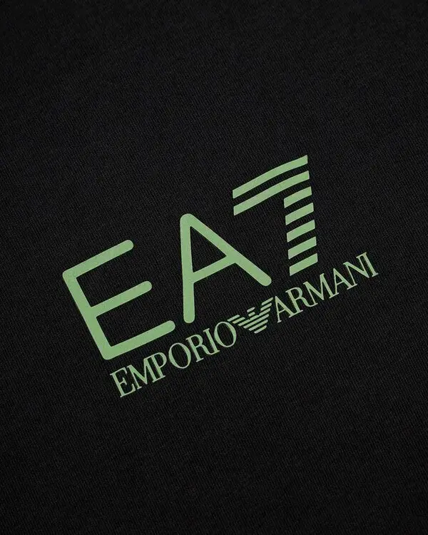 EA7 Logo T-shirt With Round Neck - Black