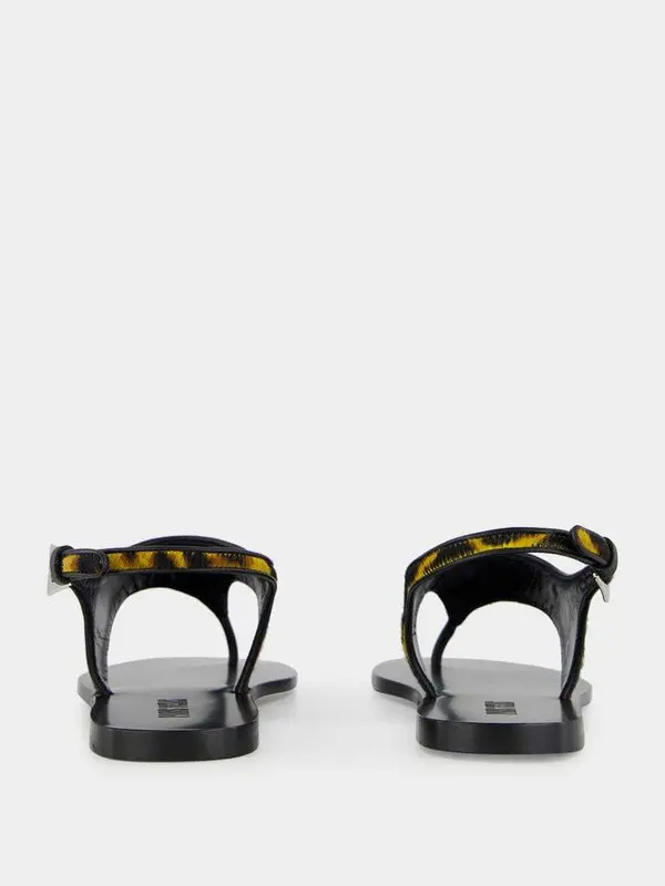 Paris Texas Leopard-print Flat Sandals With Adjustable Ankle Strap
