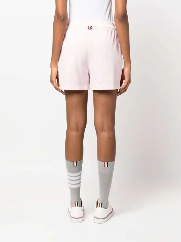 Thom Browne Pink Car Patch Drawstring Shorts - Light Pink