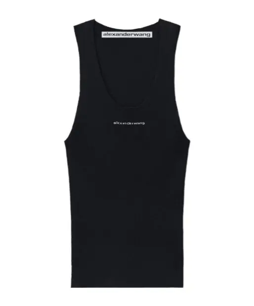 Alexander Wang Jacquard Logo Racer Tank Top
