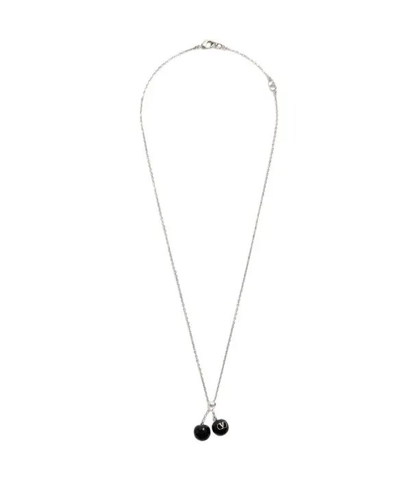 Valentino Garavani Vlogo Signature Cherry Pendant Necklace - White