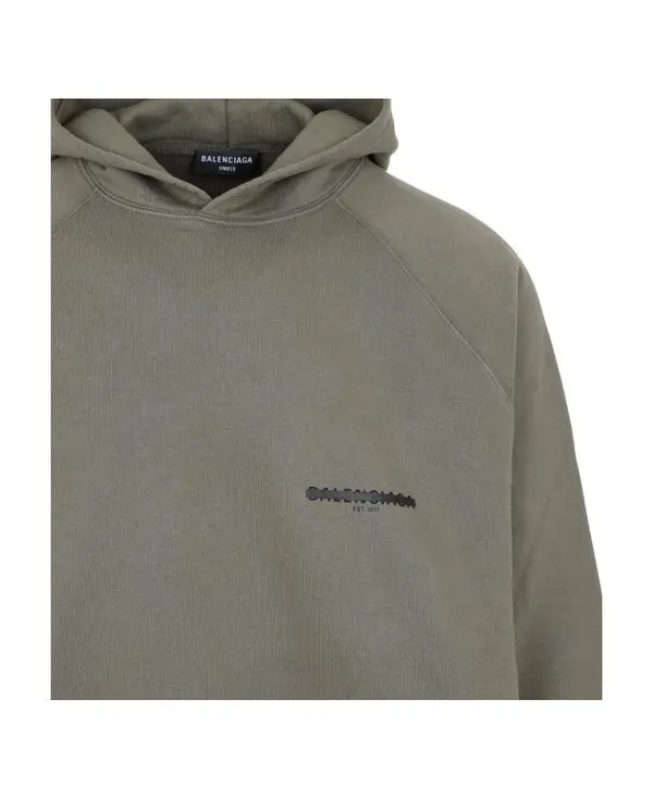 Balenciaga Logo Printed Long-sleeved Hoodie - No