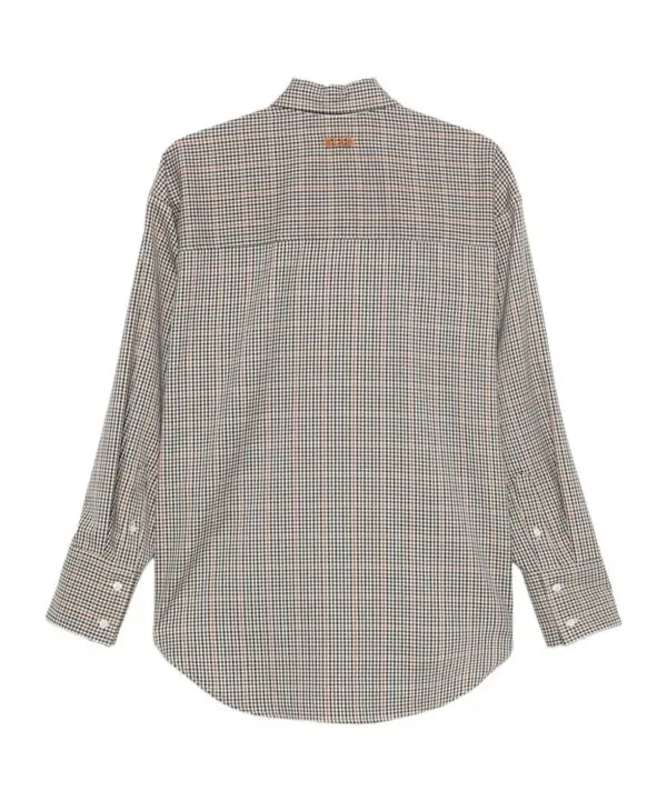 MSGM Long Sleeved Checked Embellished Shirt
