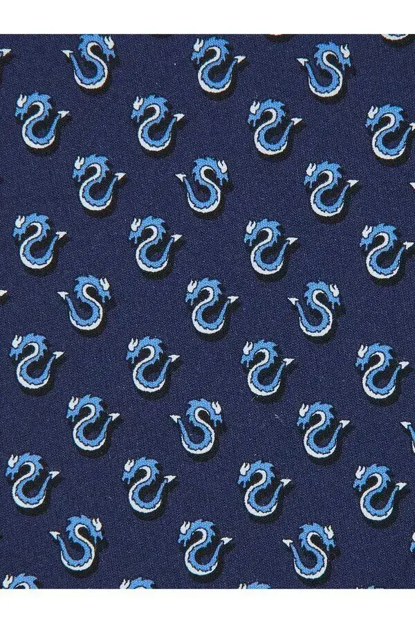 FERRAGAMO Dragon Pattern Neck Tie