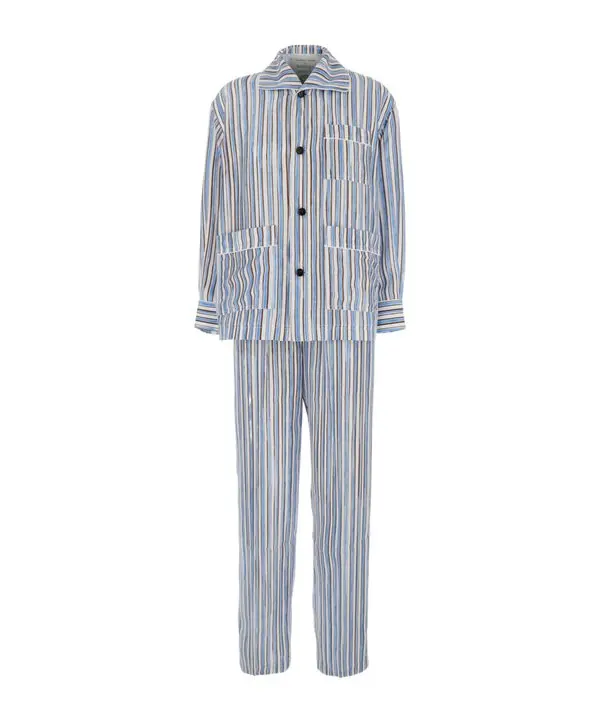Bottega Veneta Striped Silk Pyjama Set - Gray