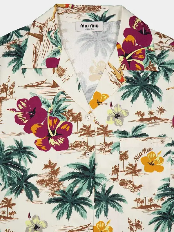 Miu Miu Graphic Printed Short Sleeve Shirt - No