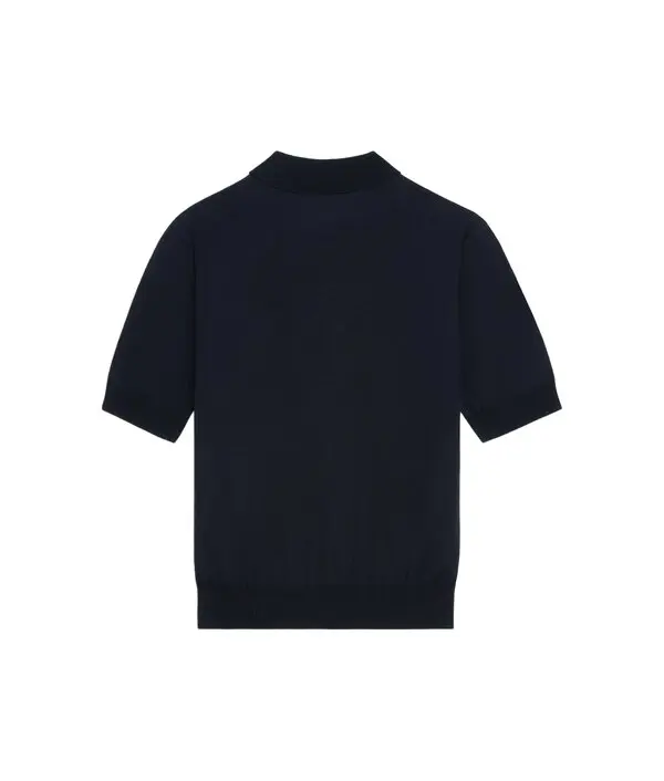 Celine Triomphe Polo In Fine Cotton - Blue