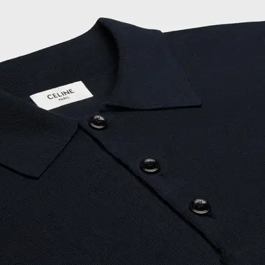 Celine Triomphe Polo In Fine Cotton - Blue