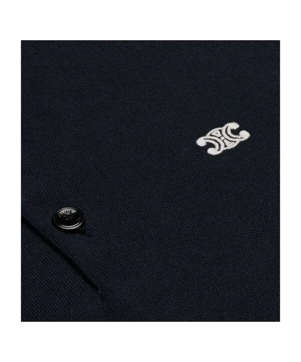 Celine Triomphe Polo In Fine Cotton - Blue