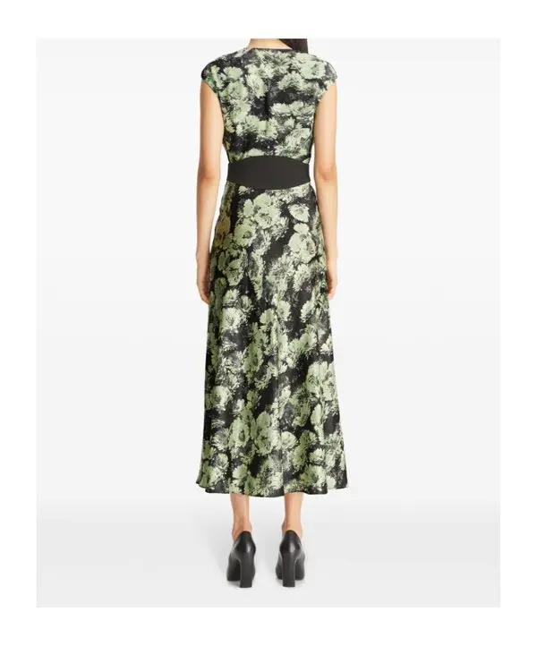 Tory Burch Sleeveless Floral Print Midi Dress