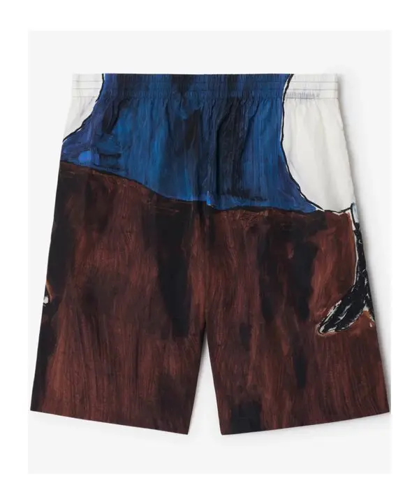 Burberry Swan Print Bermuda Shorts - Black