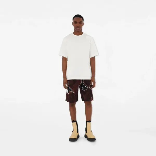 Burberry Swan Print Bermuda Shorts - Black