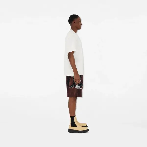 Burberry Swan Print Bermuda Shorts - Black
