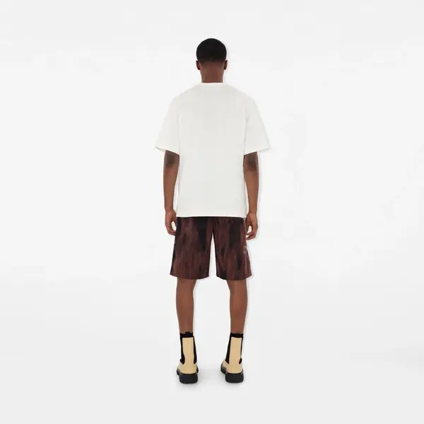 Burberry Swan Print Bermuda Shorts - Black