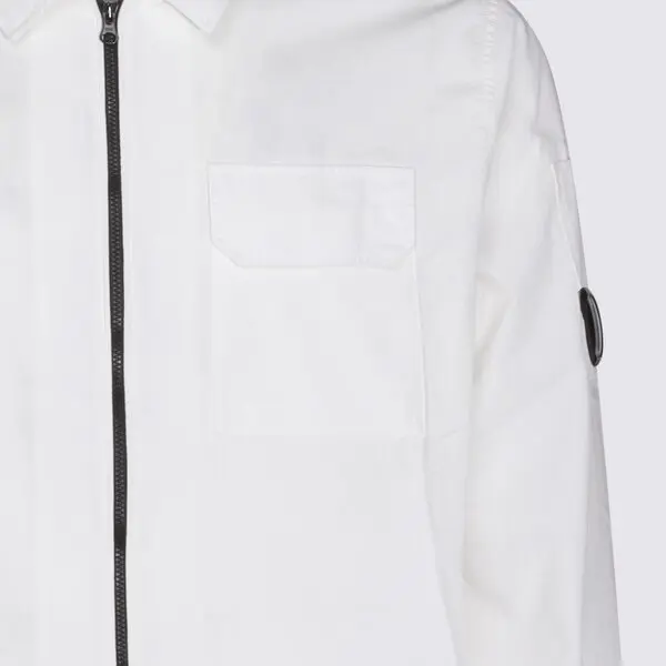 C.P. COMPANY Lens Detailed Zipped Shirt - White