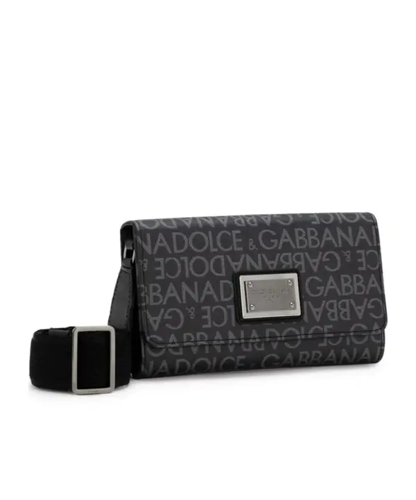 Dolce & Gabbana Logo Jacquard Foldover Crossbody Bag