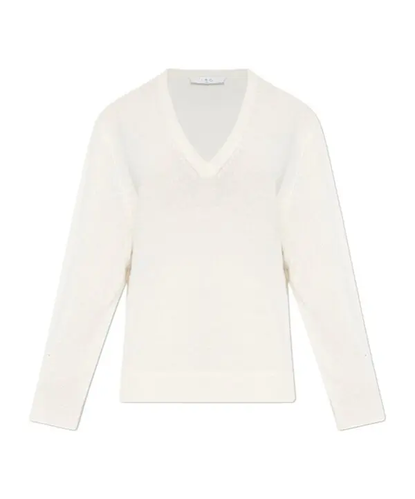 IRO PARIS V-neck Knitwear With Long Sleeves And Ribbed Details
