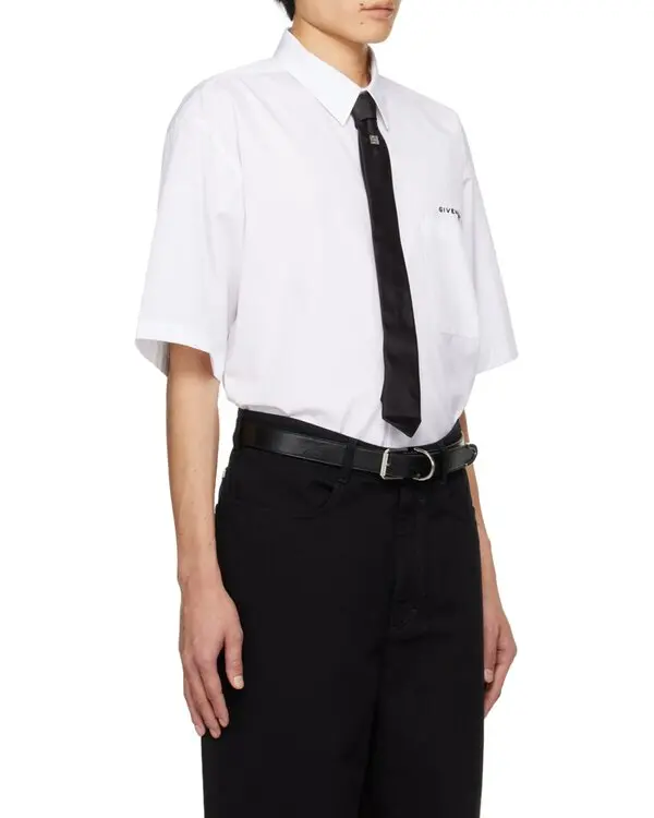 Givenchy Logo Printed Collared Short-sleeve Shirt