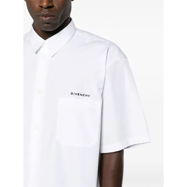 Givenchy Logo Printed Collared Short-sleeve Shirt