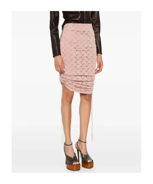 MARINE SERRE Moon Print Skirt - Pink