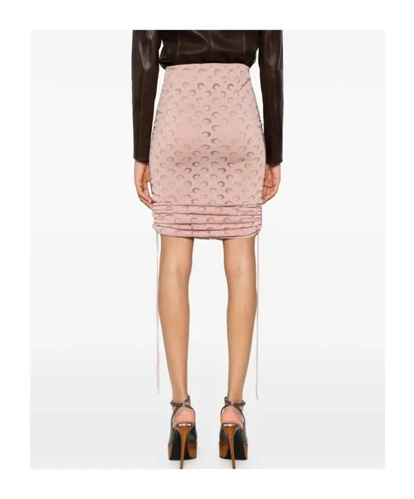 MARINE SERRE Moon Print Skirt - Pink