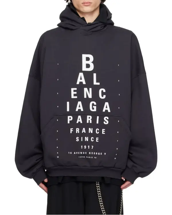 Balenciaga Optical Logo Printed Hoodie